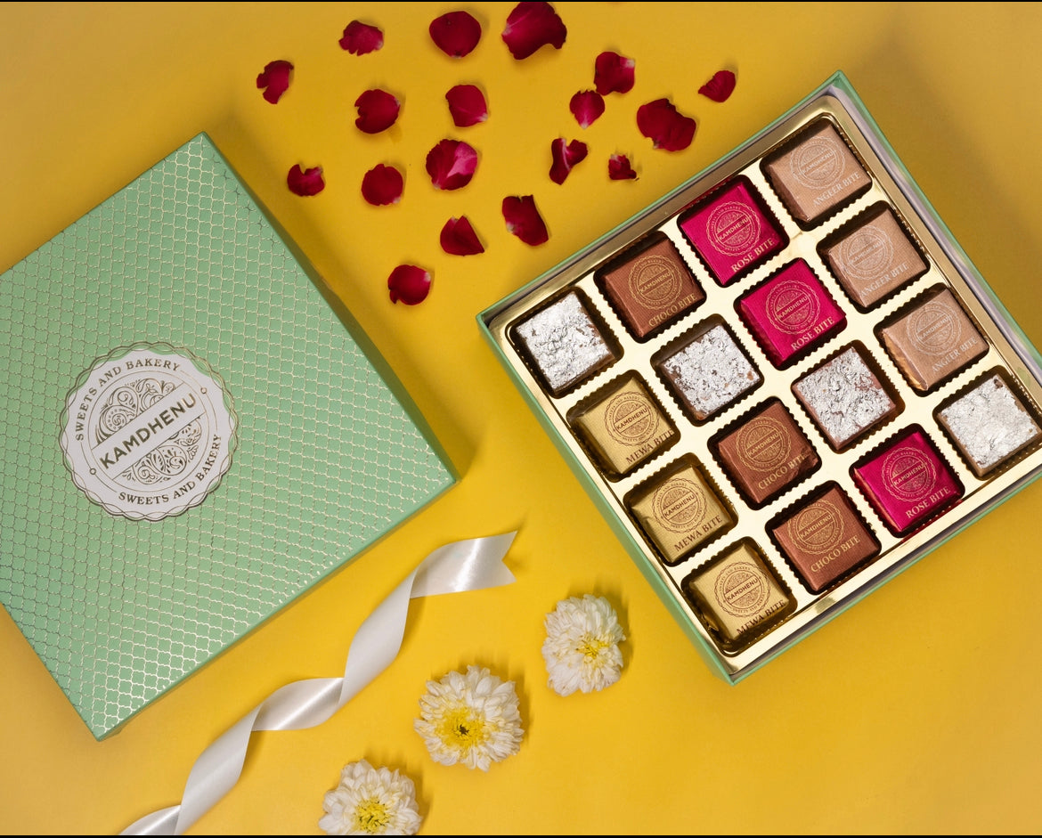 Assorted Bites Box 350 Grams - Sweet Gift Box – Kamdhenu Mishti