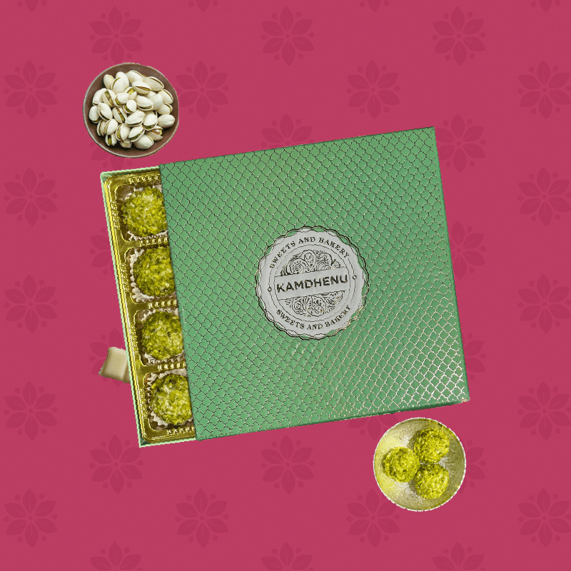 Assorted Pista Ladoo Box - 500 Gram | Sweet Gift Box – Kamdhenu Mishti