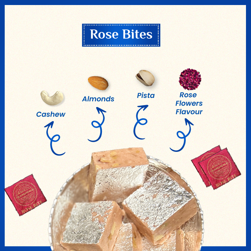 Buy Rose Bites Online - Assorted Sweets - Kamdhenu Mishti